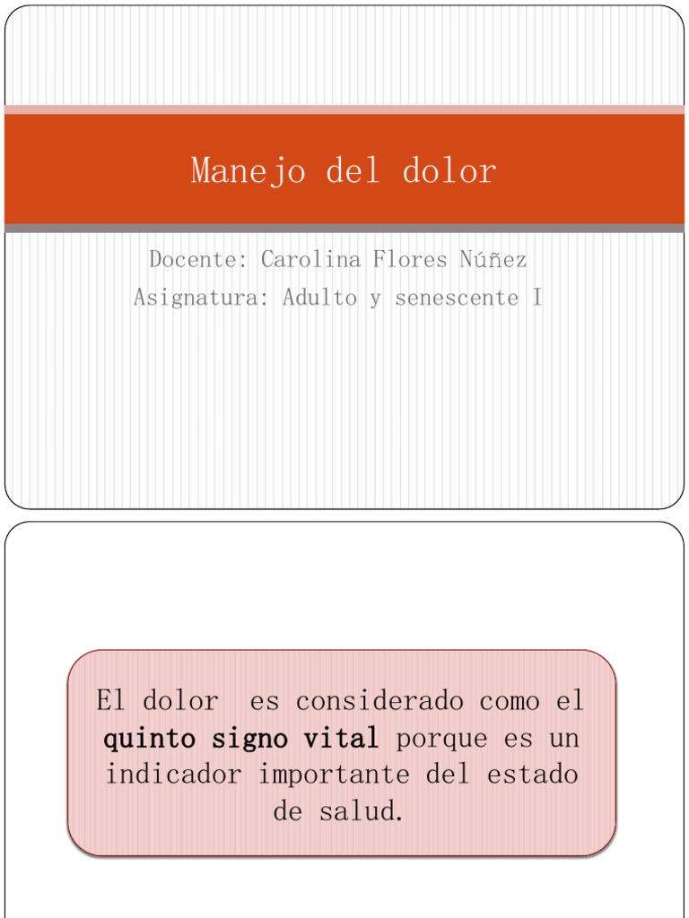 Manejo del dolor | PDF | Dolor | Analgésico