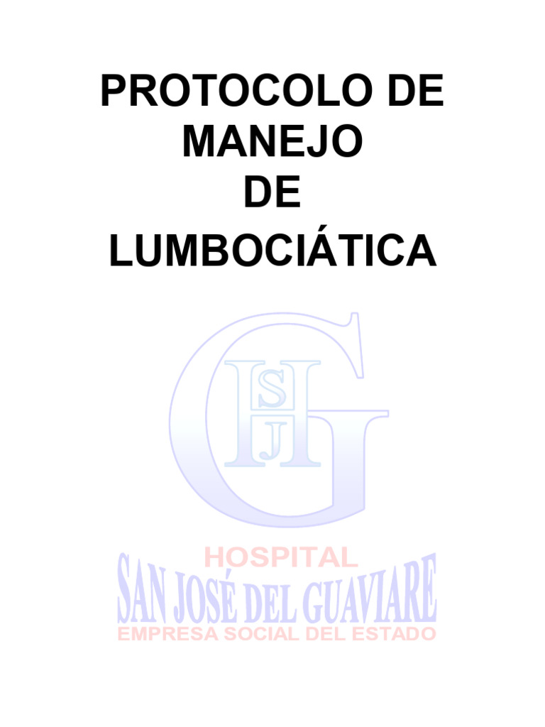 28 Protocolo de Manejo de Lumbociatica | PDF | Dolor lumbar | Medicina ...