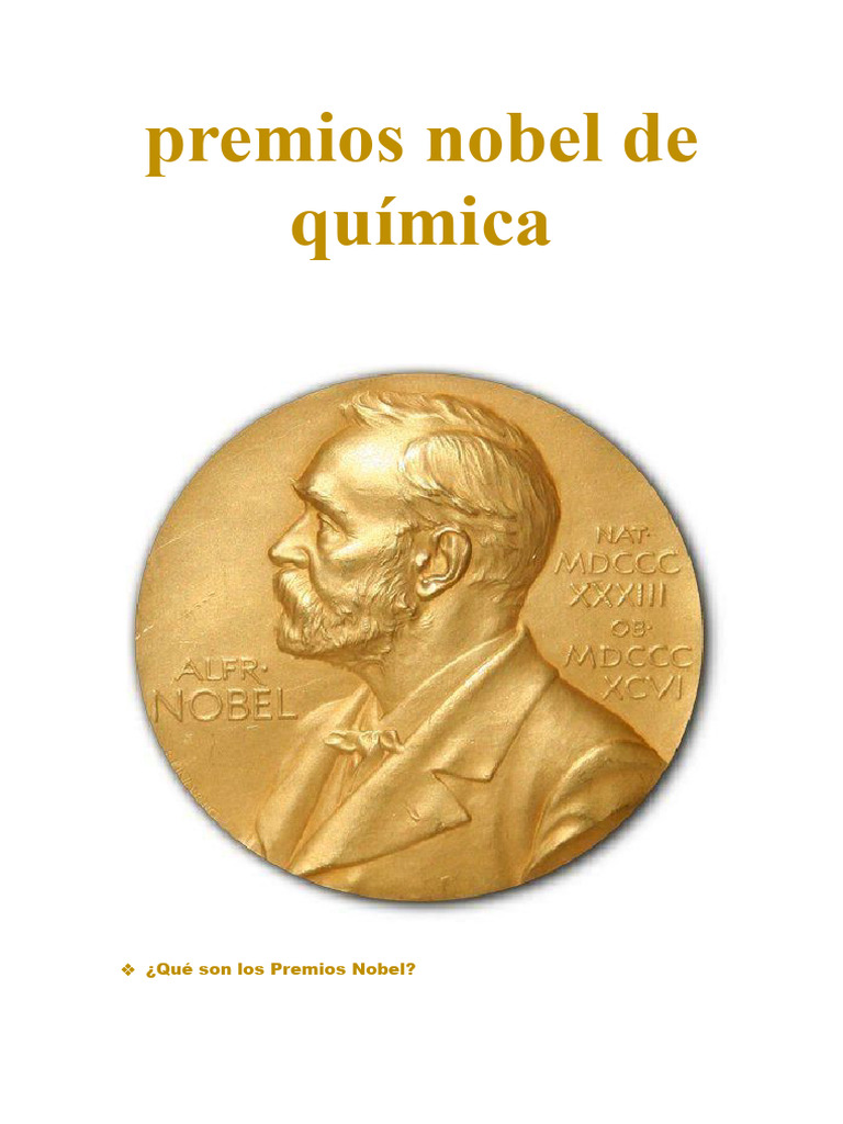 Premios Nobel de Quimica | PDF | premio Nobel | Ciencias fisicas