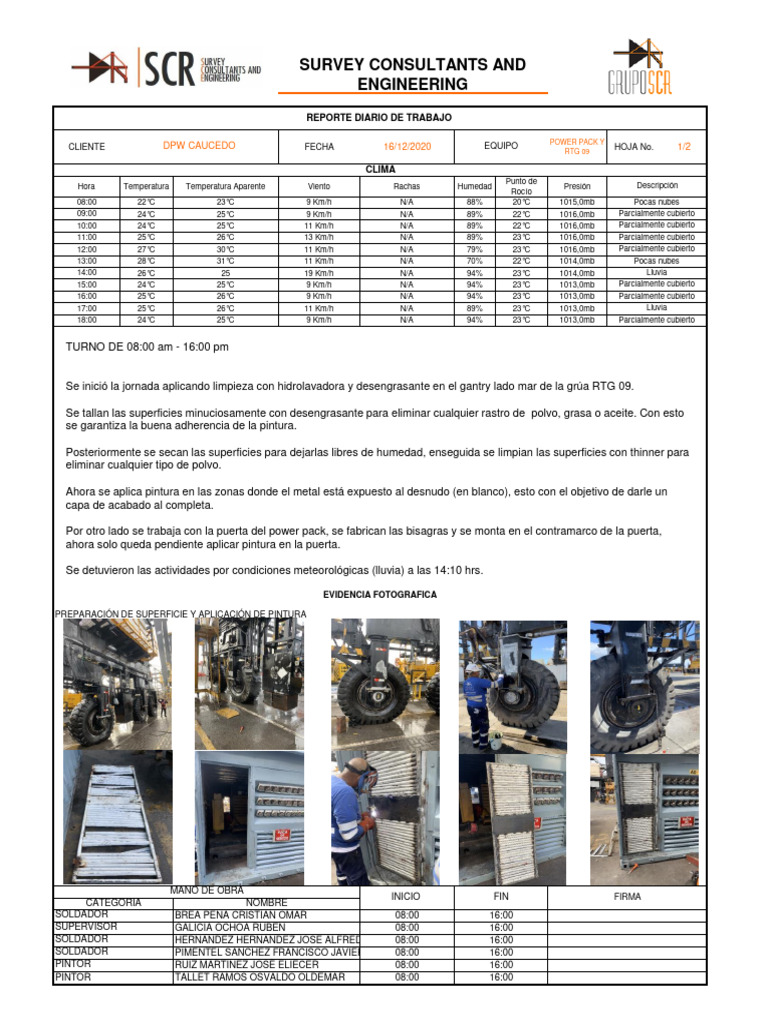 Reporte Diario 16-12-2020 Power Pack, RTG 09 | PDF | Geografía Física