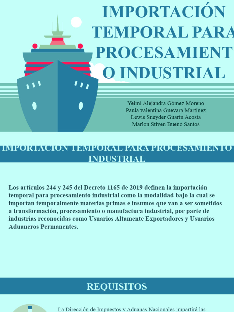 Import Temporal Procesamiento Industrial | PDF | aduana | Exportaciones