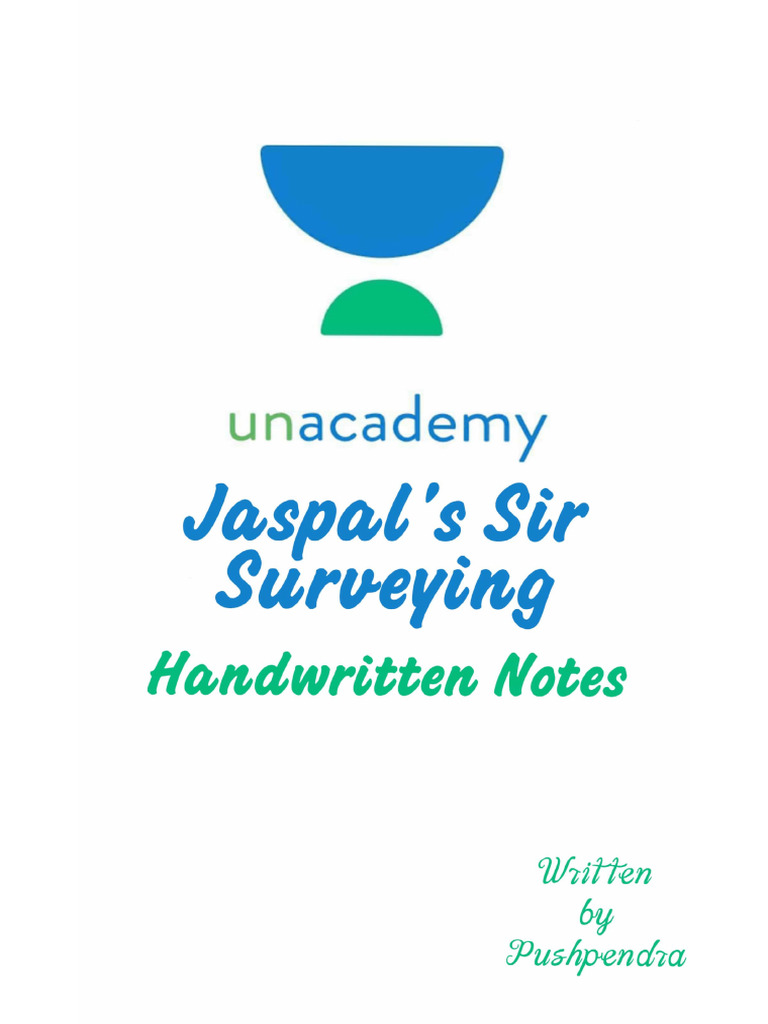 Survey Handwritten Notes Jaspal Sir Written by Pushpendra | PDF
