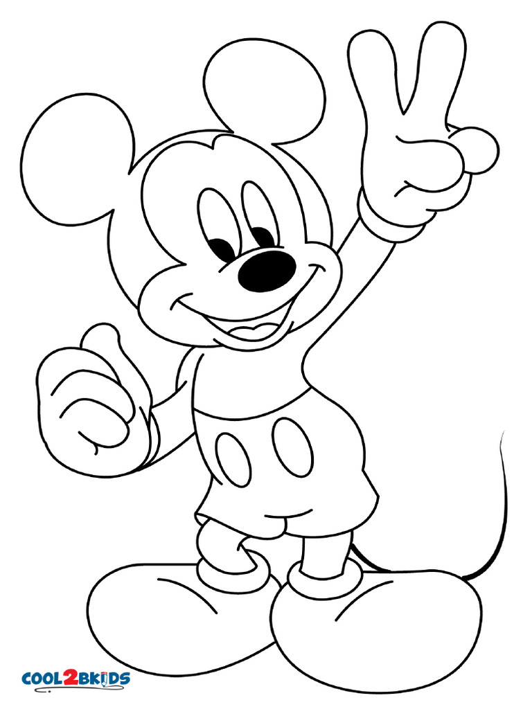 Mickey Mouse Coloring Pages For Kids | PDF