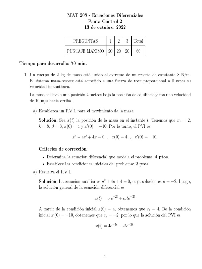 Pauta Control 02 | PDF | Valores propios y vectores propios | Ecuaciones