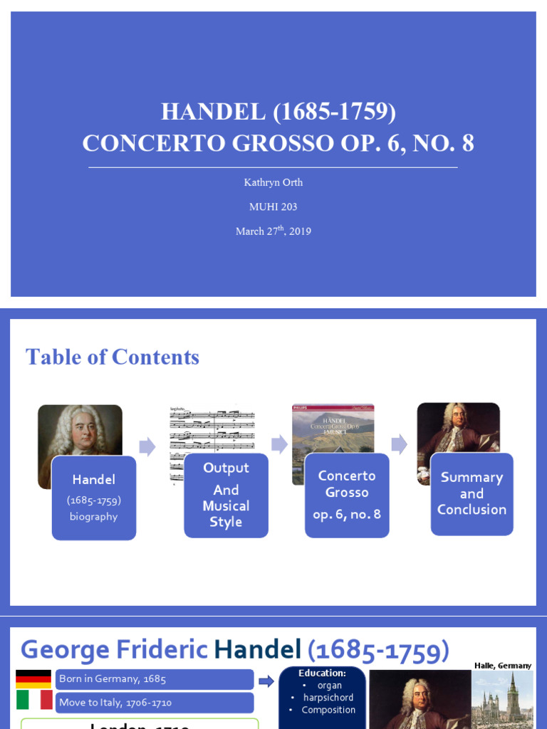 Handel's Concerto Grosso Op. 6, No. 8 | PDF | Concerto | George ...