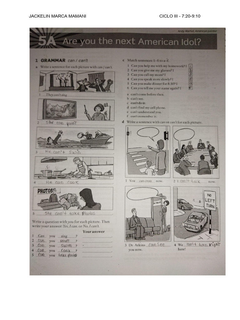 Cap 5 Ingles Jackelin Marca Mamani | PDF