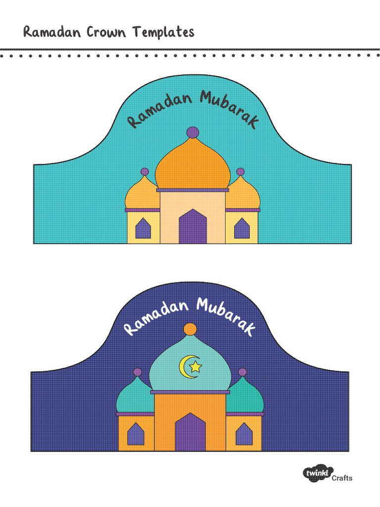 Ramadan Crown Craft Templates Colour | PDF