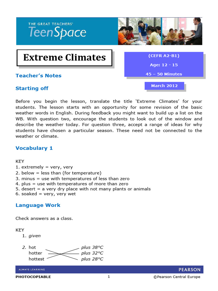 Extreme Climates Teachers Notes 12 15 | PDF | Rain | Climate