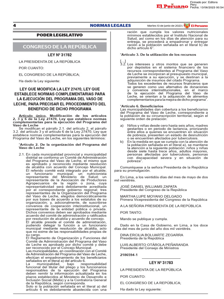 Congreso de La República: Normas Legales | PDF | Alcalde | Gobierno local