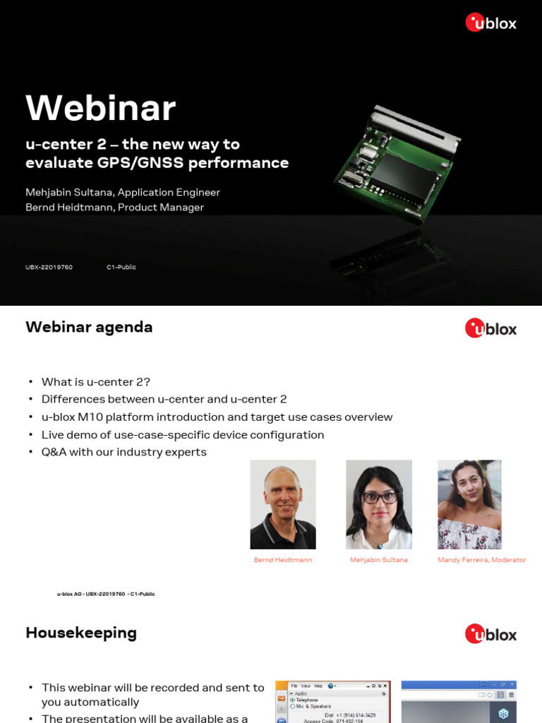 u-center 2: GPS/GNSS Webinar Guide | PDF | Web Conferencing | Usability