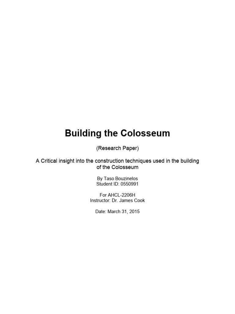 Building The Colosseum | PDF | Roman Empire | Titus