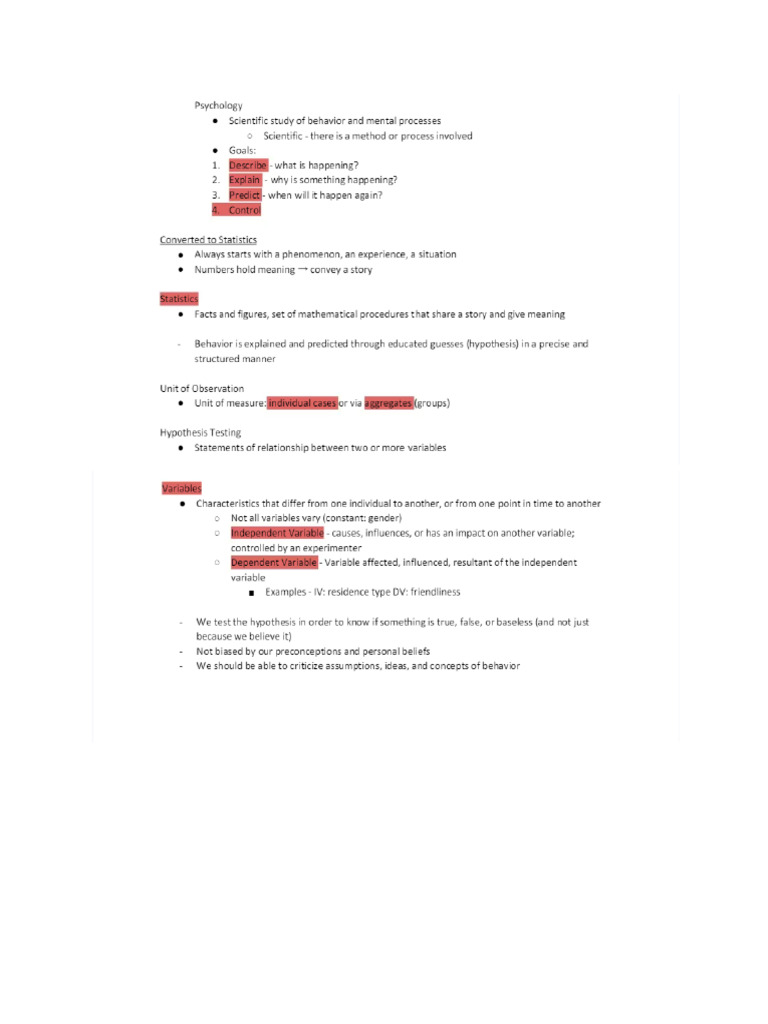 Psych Stats Sum | PDF