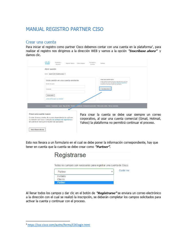 Manual Registro Partner CISCO | PDF | Tecnologías de la información ...