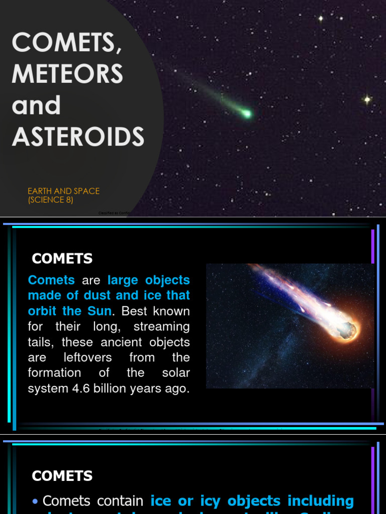 Comets Meteors and Asteroids | PDF | Comet | Asteroid