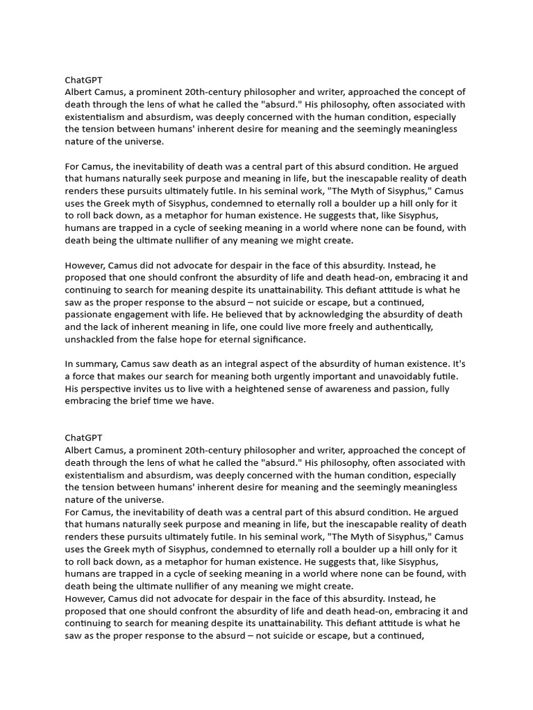 Philosophy of Death | PDF | Albert Camus | Friedrich Nietzsche