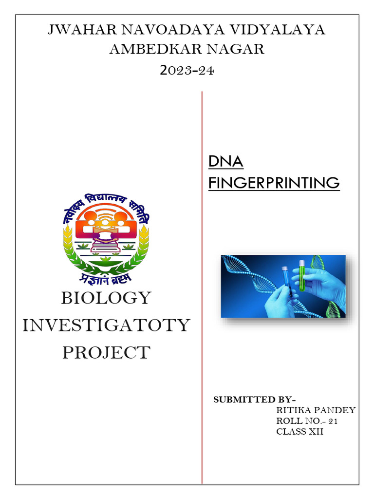 DNA Fingerprinting Class 12th Investigatory Project | PDF | Dna ...