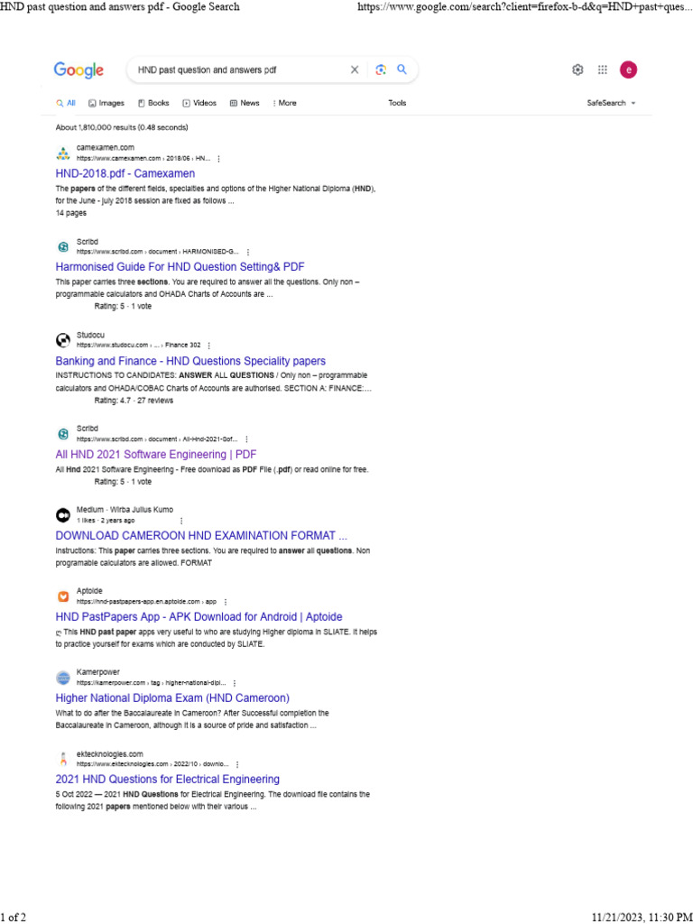 HND Past Question and Answers PDF - Google Search | PDF
