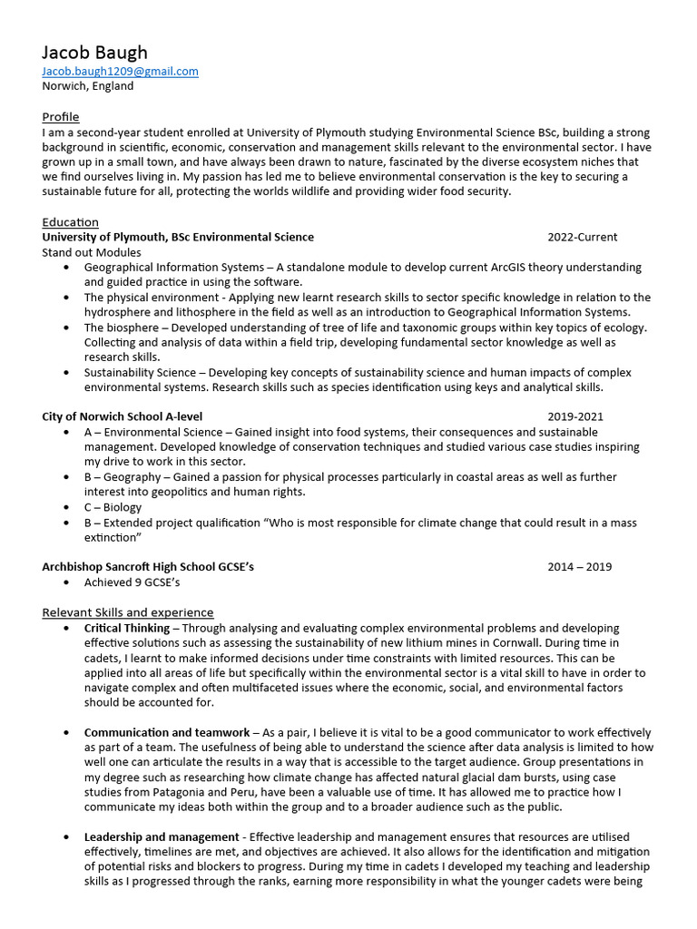 Jacob Baugh | Download Free PDF | Geography | Conservation Biology