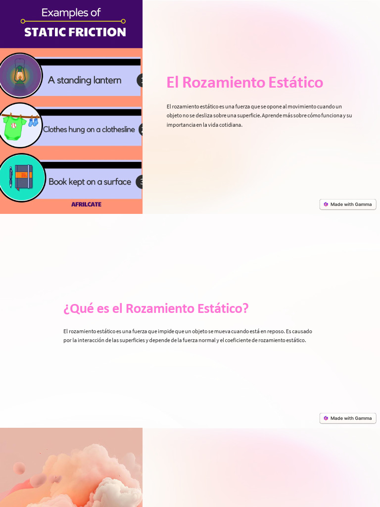 El Rozamiento Estatico | PDF | Fricción | Fuerza