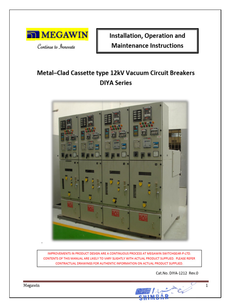 DIYA Series VCB Installation Manual | PDF | Switch | Electrical Substation