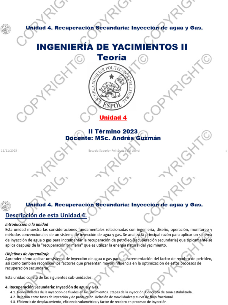 U#4 Clases Ing - Yac.II Teoría | PDF | Agua | Petróleo