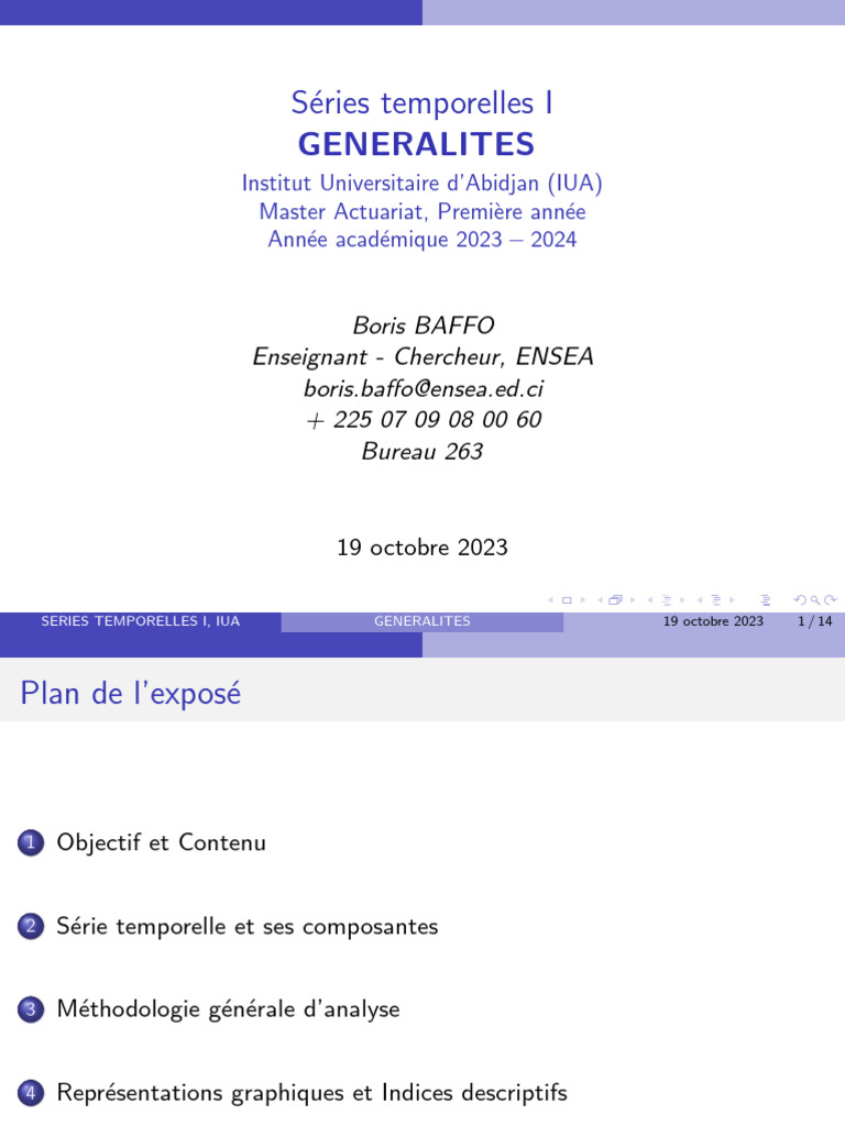 Introduction aux Séries Temporelles | PDF | Modèle mathématique | Séries chronologiques