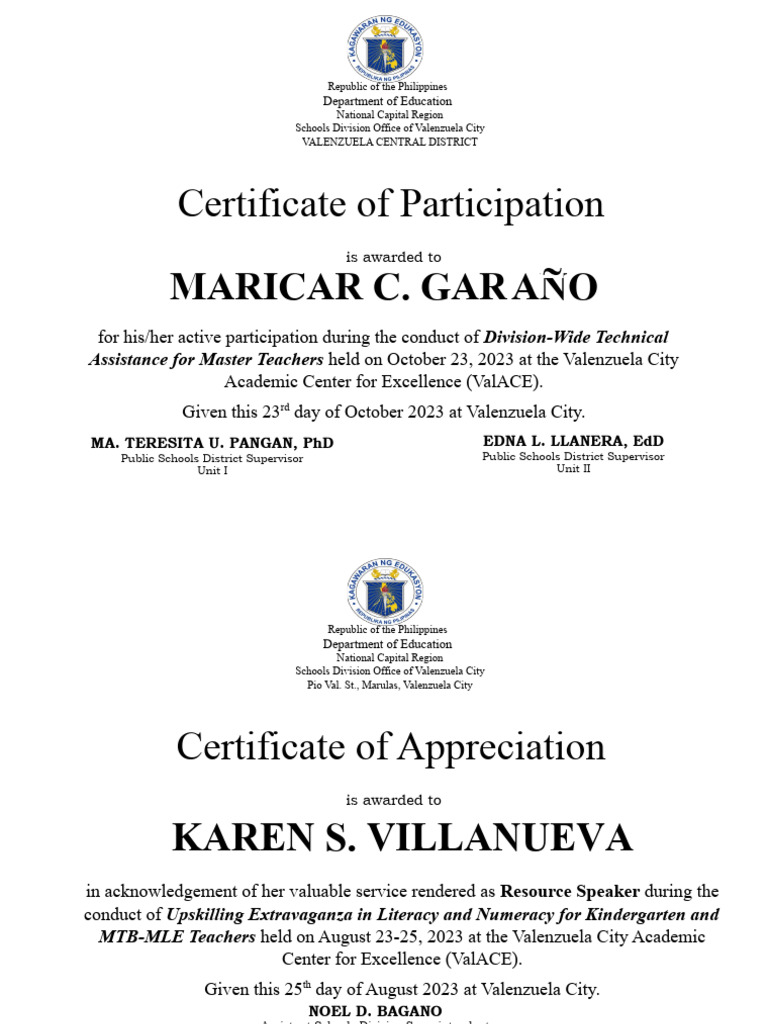 UPSKILLING Sample Certificate | PDF | Academic Degree