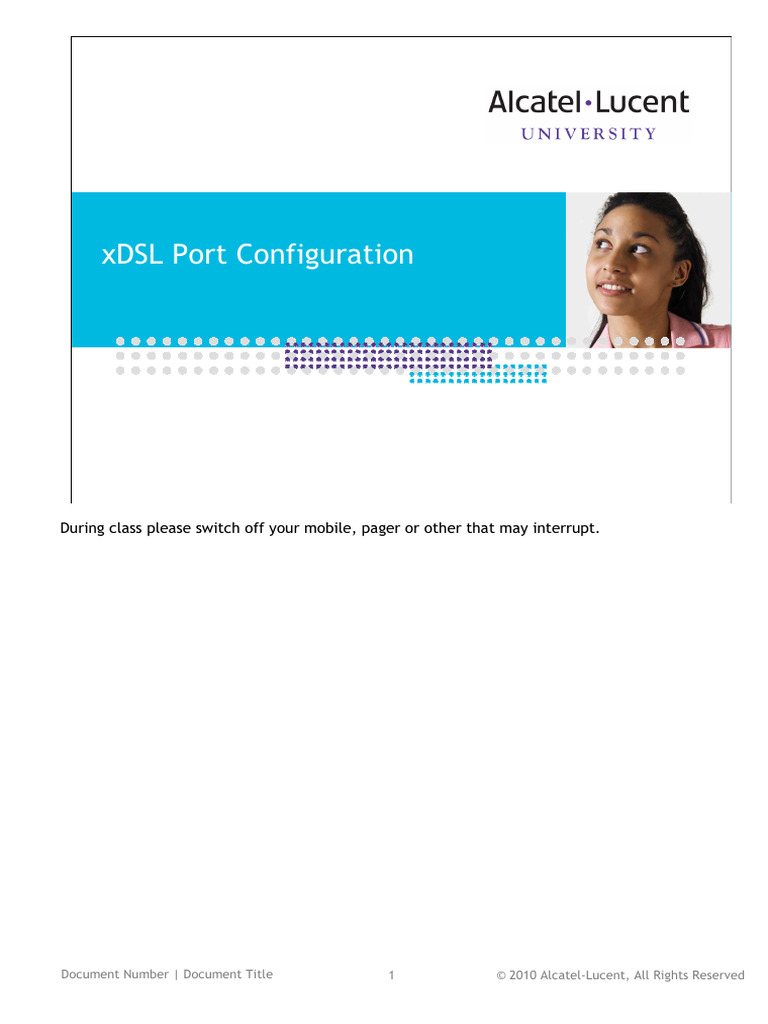 08.TAC03001-HO10-I1.3-7302 7330 5520 XDSL Basic Configuration CE | PDF | Digital Subscriber Line ...