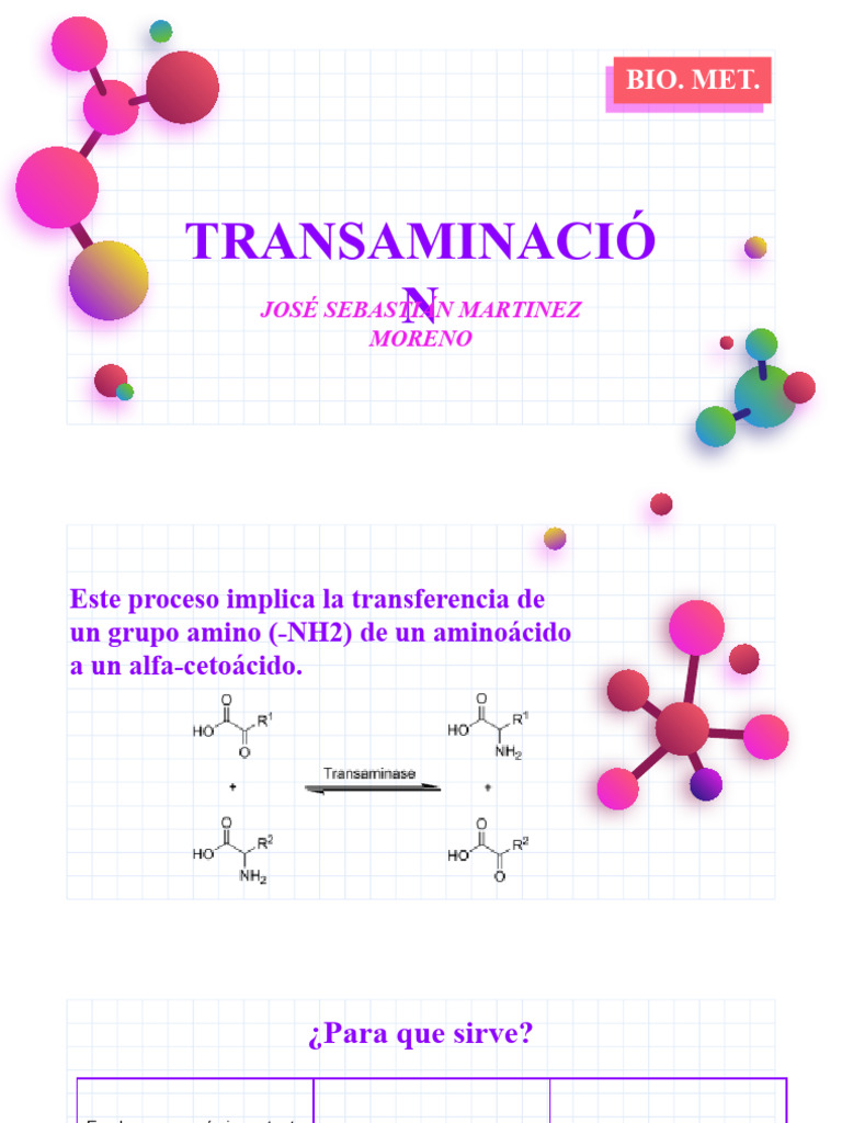 Transaminación: Clave en Metabolismo | PDF | Transaminasa | Ácidos ...