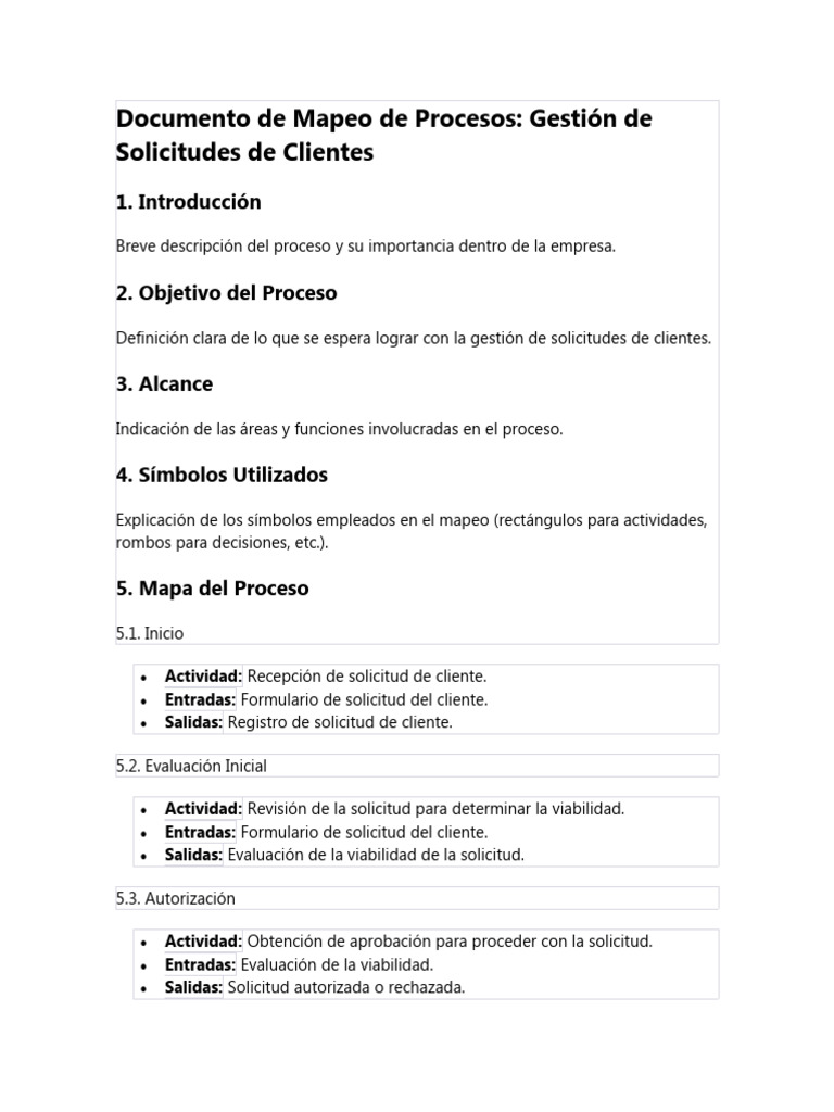 Documento de Mapeo de Procesos | PDF