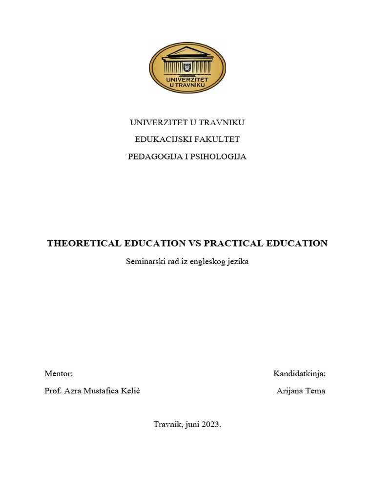 Theoretical vs Practical Education Analysis | PDF | Learning | Theory