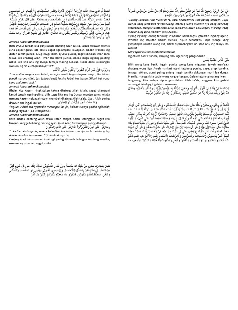 Dadio Wong Kang Seneng Tetulung Marang Liyan | PDF