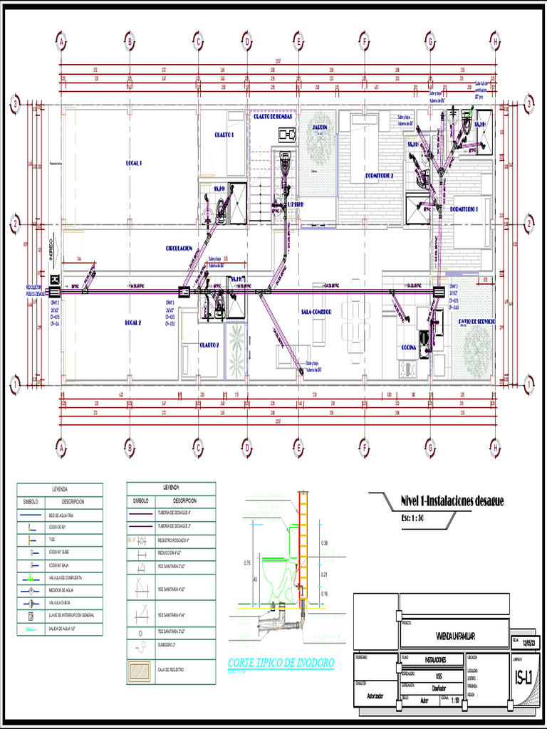 Planos de Instalaciones Sanitarias | PDF | Equipo | Implementos nacionales