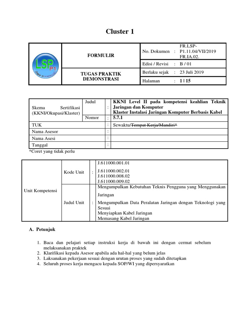 Cluster 1: Formulir | PDF