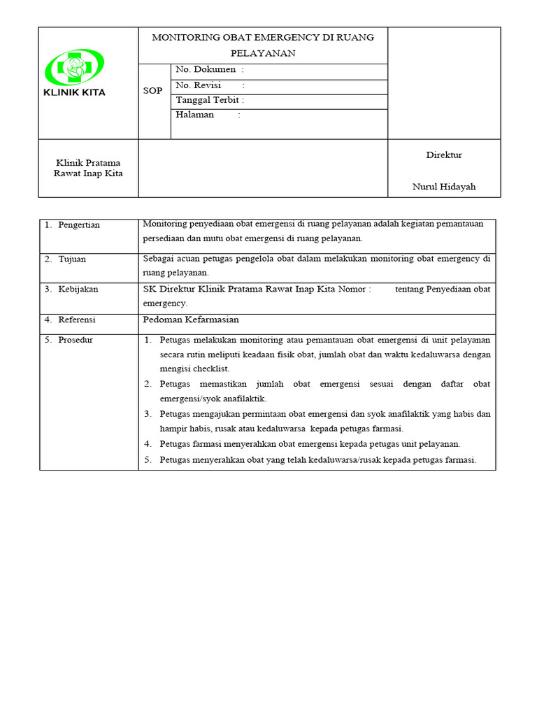 Monitoring Obat Emergency di Klinik | PDF