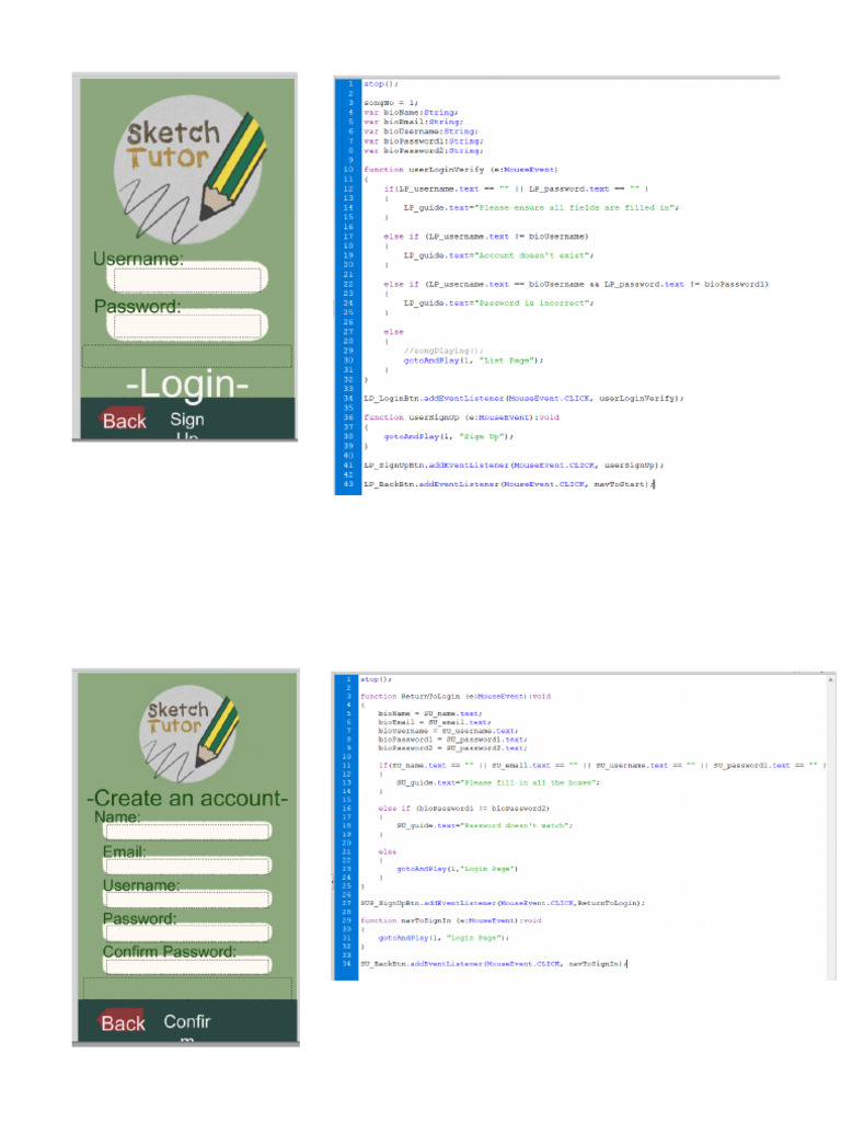 Example Coding - Sign Up | PDF