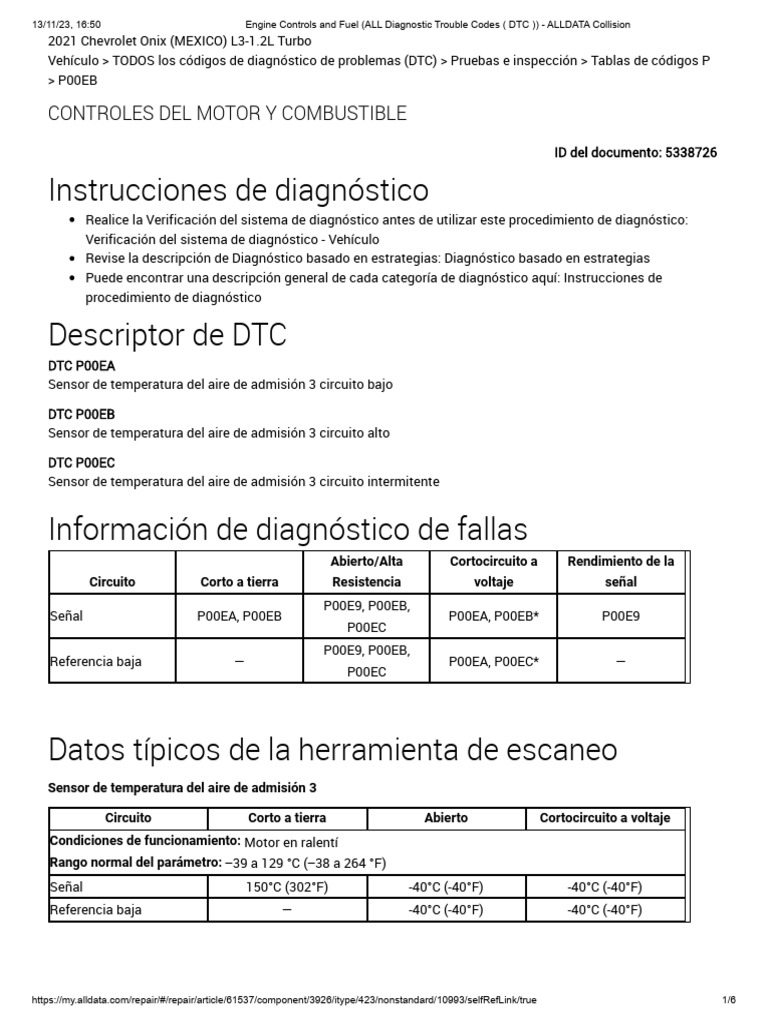 Engine Controls and Fuel (ALL Diagnostic Trouble Codes (DTC) ) - ALLDATA Collision 2 | PDF ...