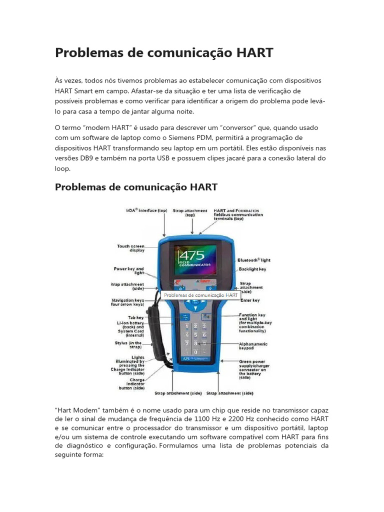 Soluções para Problemas de Comunicação HART | PDF | Fonte de energia ...