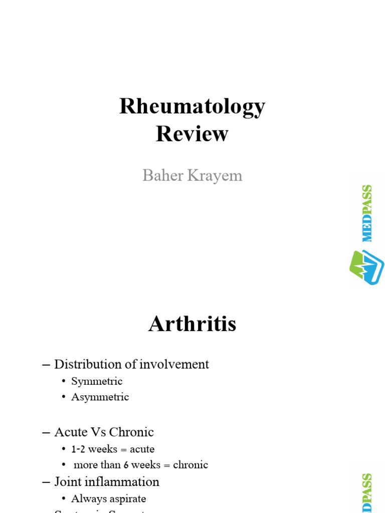 8 Rheumato Review | PDF | Clinical Medicine | Human Diseases And Disorders