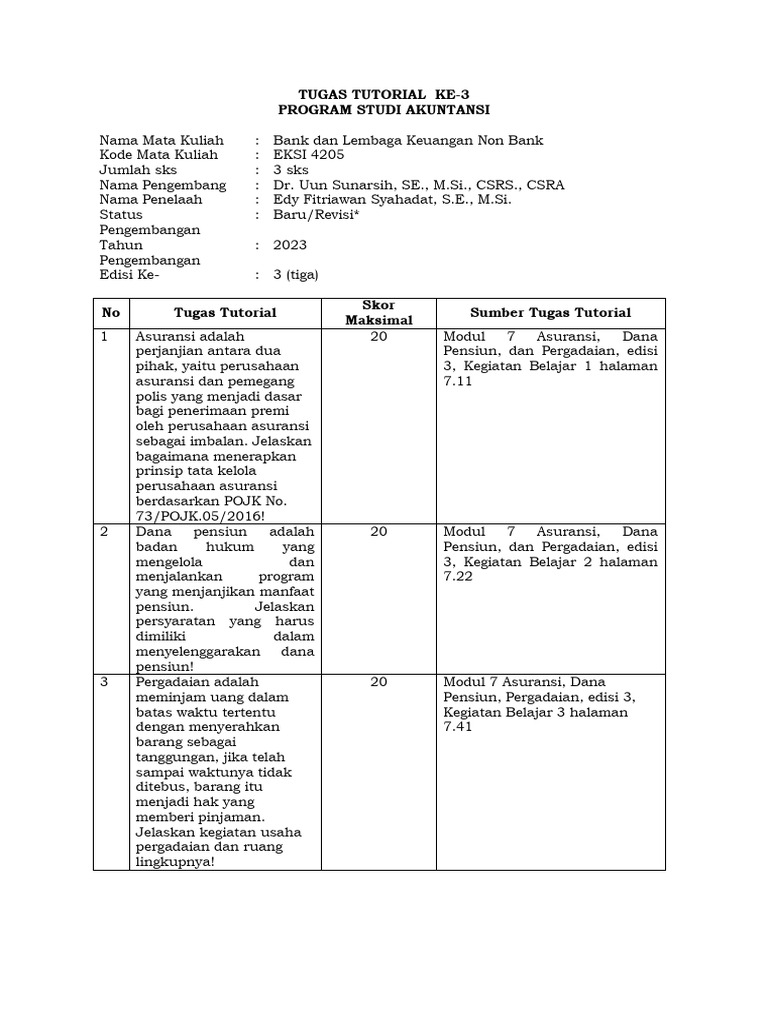 Tugas Tutorial Ke 3, Bank Dan Lembaga Keuangan Non Bank, Losfalozi ...
