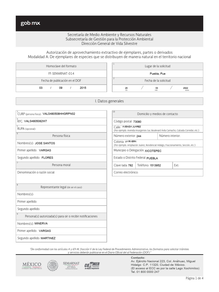 Solicitud de Aprovechamiento Extractivo | PDF | Ciudad de México | México