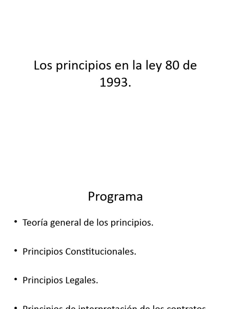 Principios Ley 80 2023 | PDF | Estado (política) | Presupuesto