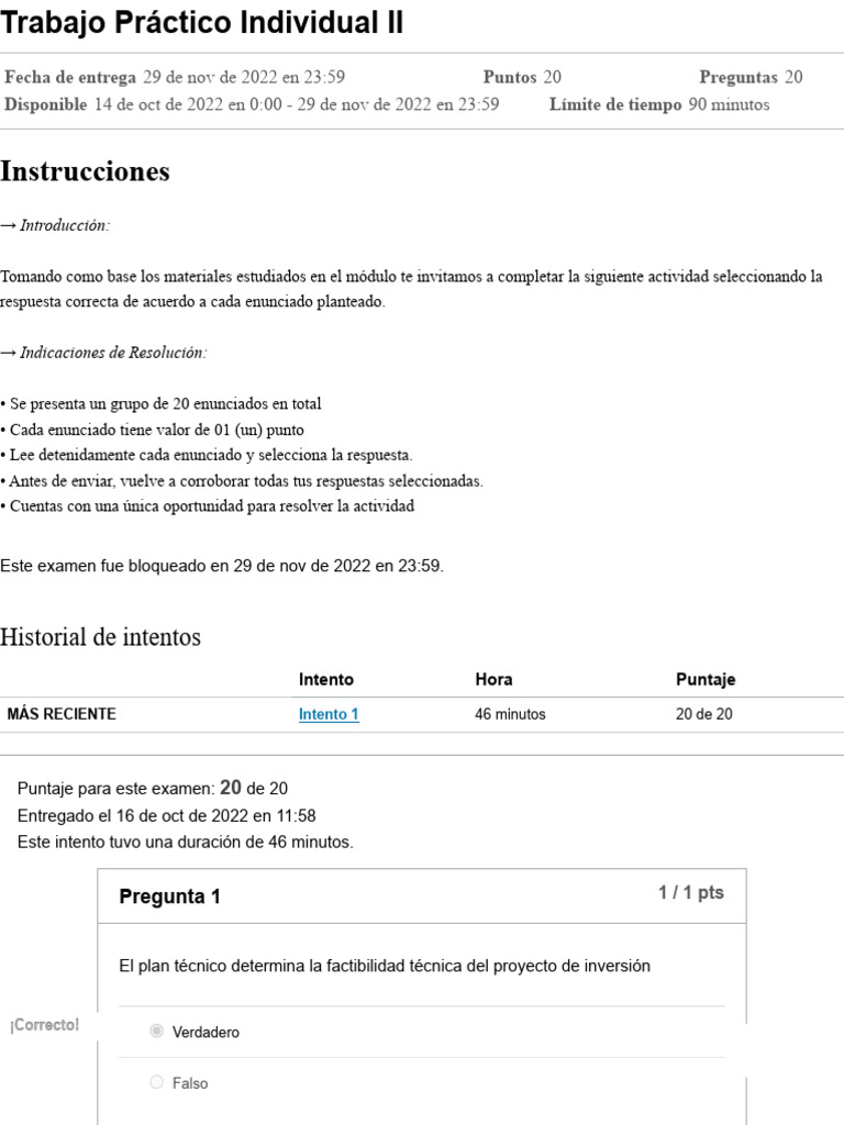 Trabajo Práctico Individual Ii - Preparación y Evaluación de Proyectos | PDF | Business ...