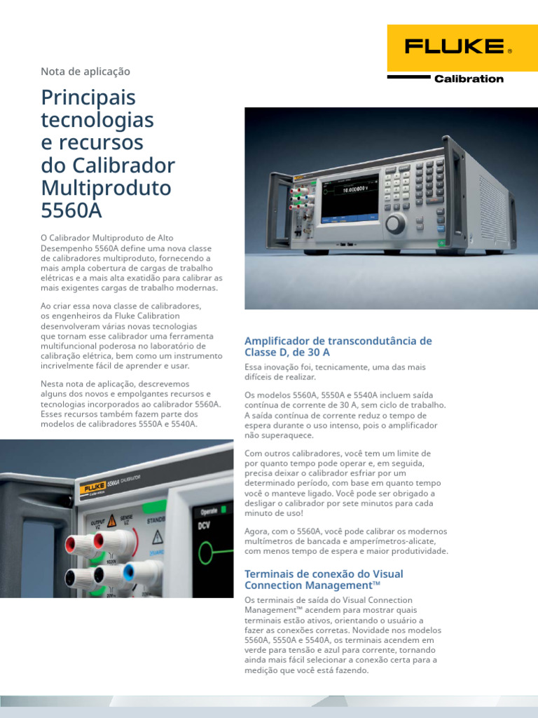 5560A Multi-Product Calibrator Key Technologies and Features | PDF ...