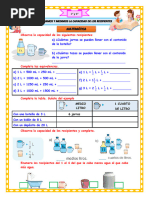 Ficha 04 Mat Medimos La Capacidad Del Recipiente | PDF