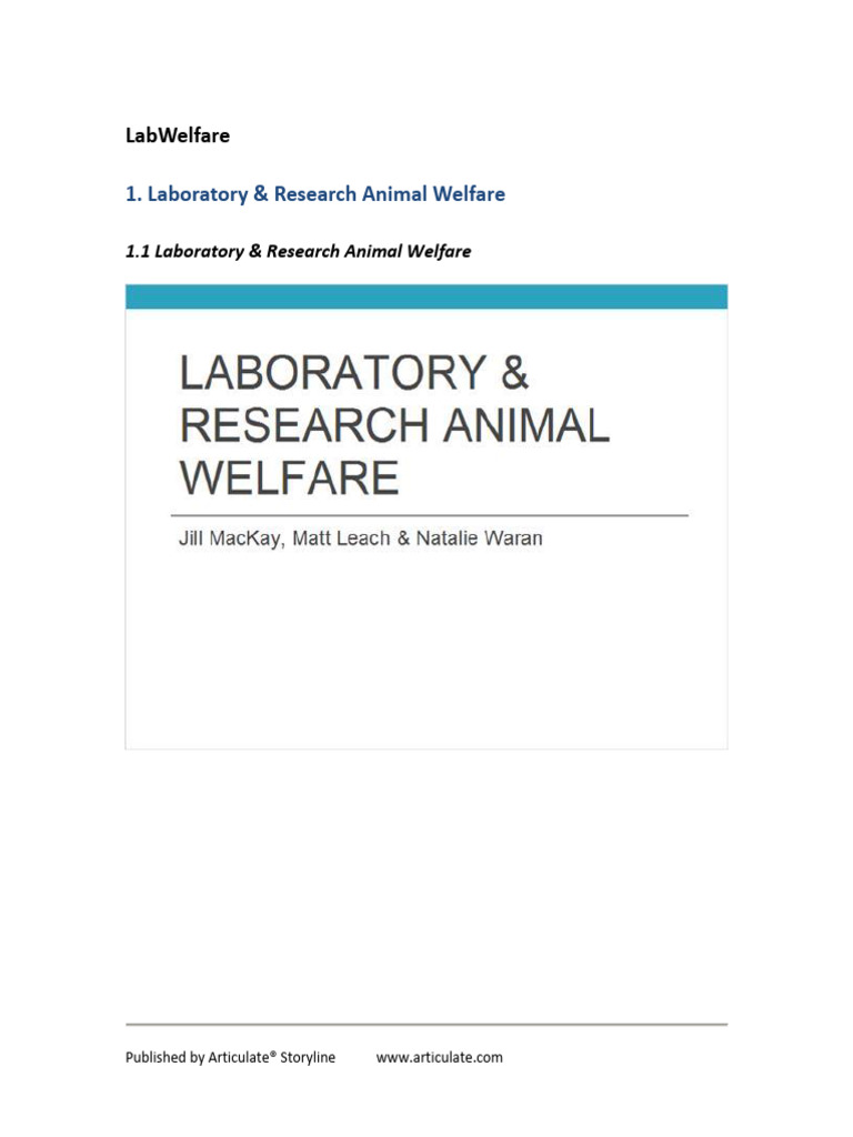 Lab Welfare | PDF | Animal Welfare | Animal Testing
