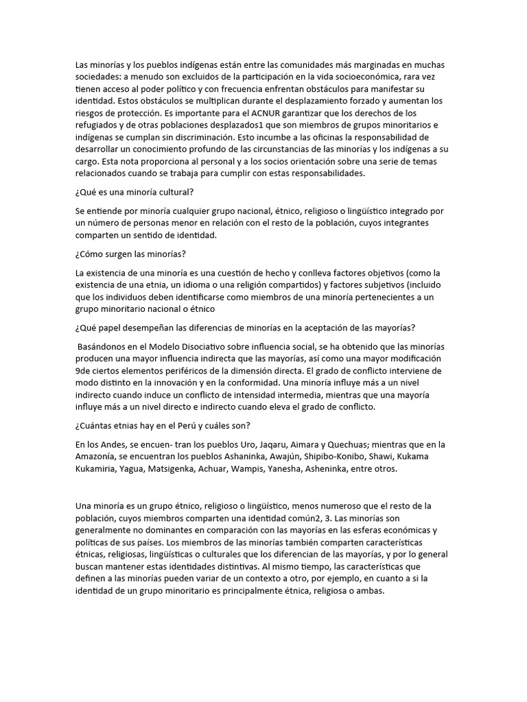 Las Minorías y Los Pueblos Indígenas Están Entre Las Comunidades Más ...