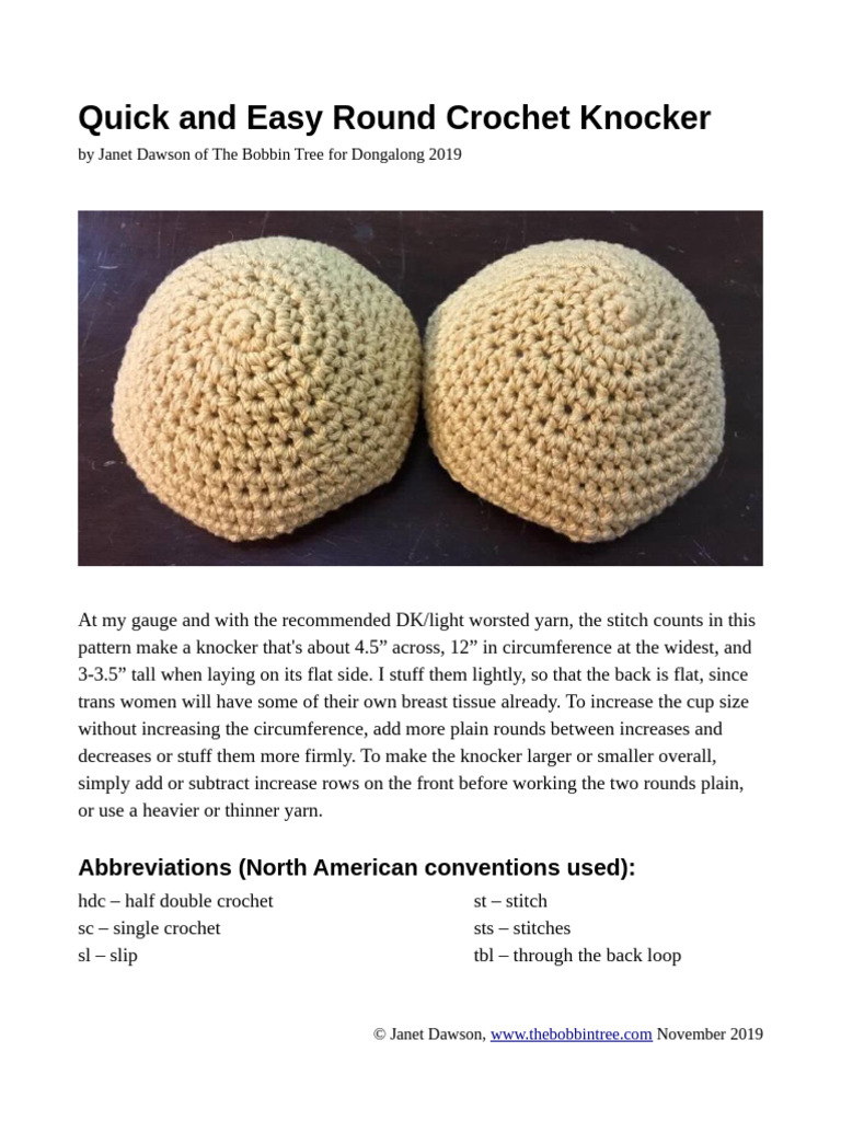 Quick and Easy Round Crochet Knocker Dongalong 2019 | PDF | Crochet | Yarn