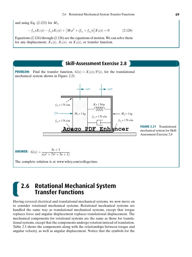 Transfer Functions in Mechanical Systems | PDF | Gear | Torque