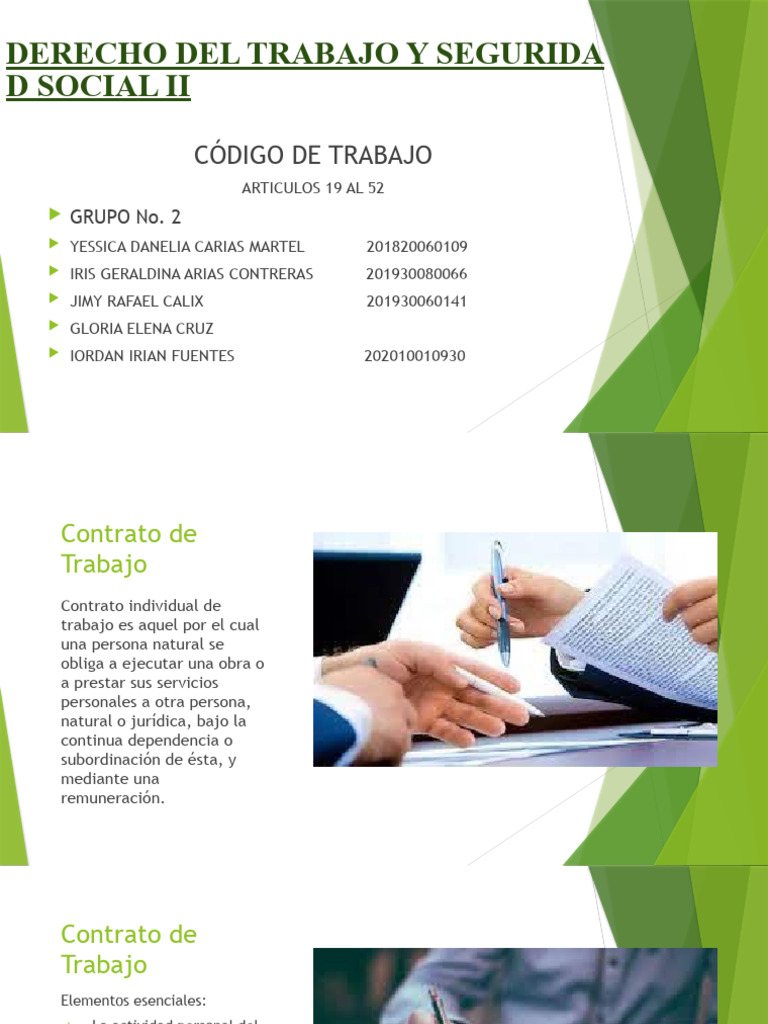 Derecho Laboral II, Grupo 2-Contrato | PDF | Derecho laboral | Economias